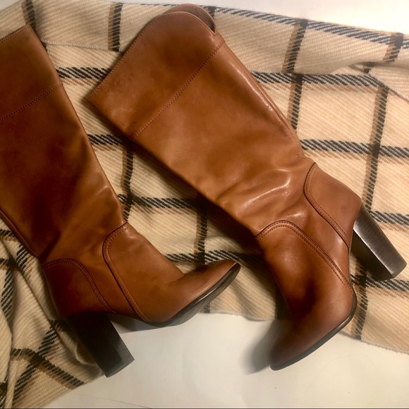 Halogen | Shoes | Halogen Brianna Tall Brown Leather Boots | Poshmark